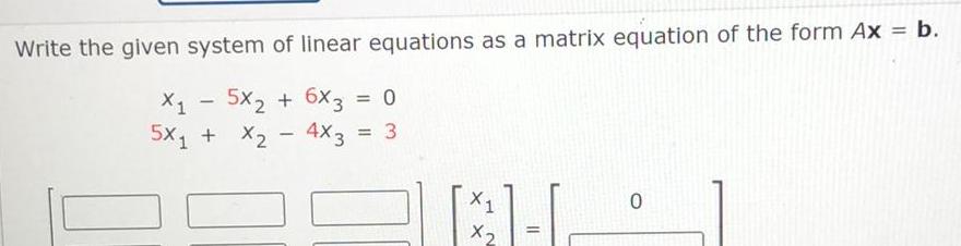 [ANSWERED] Write the given system of linear equations as a matrix - Kunduz