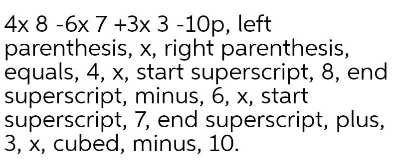 [ANSWERED] 4x 8 6x 7 3x 3 10p left parenthesis x right parenthesis - Kunduz