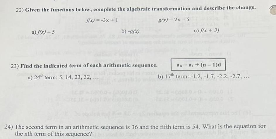[answered] 22 Given The Functions Below Complete The Algebraic Kunduz