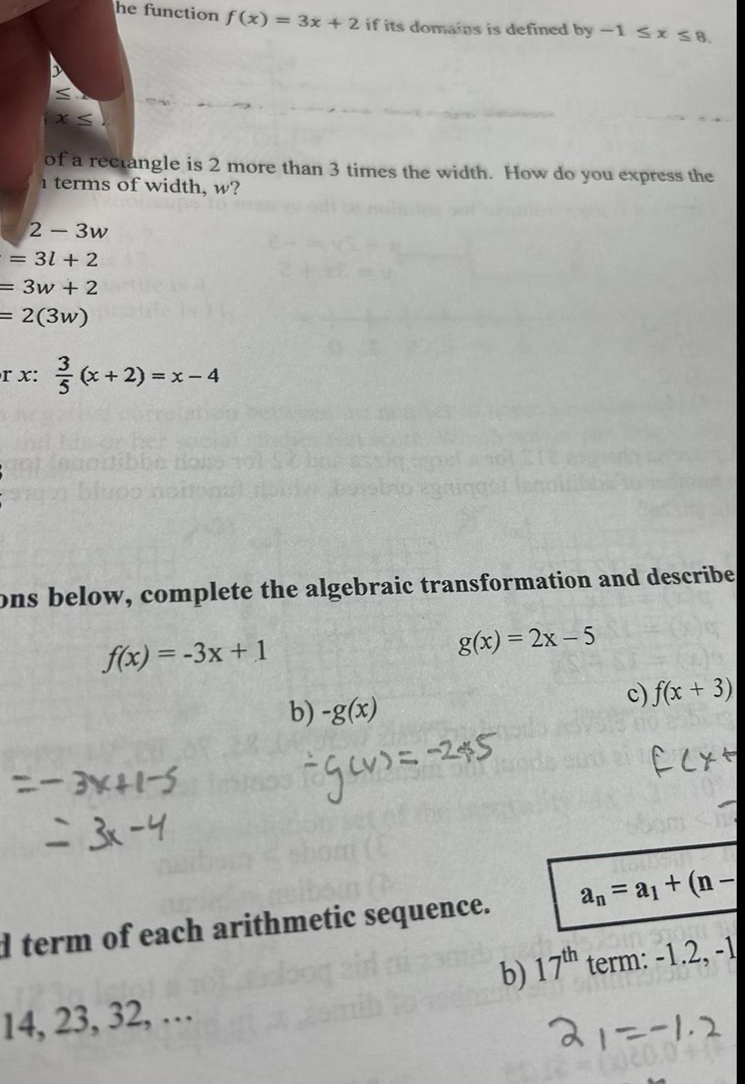 [ANSWERED] of a rectangle is 2 more than 3 times the width How do you ...