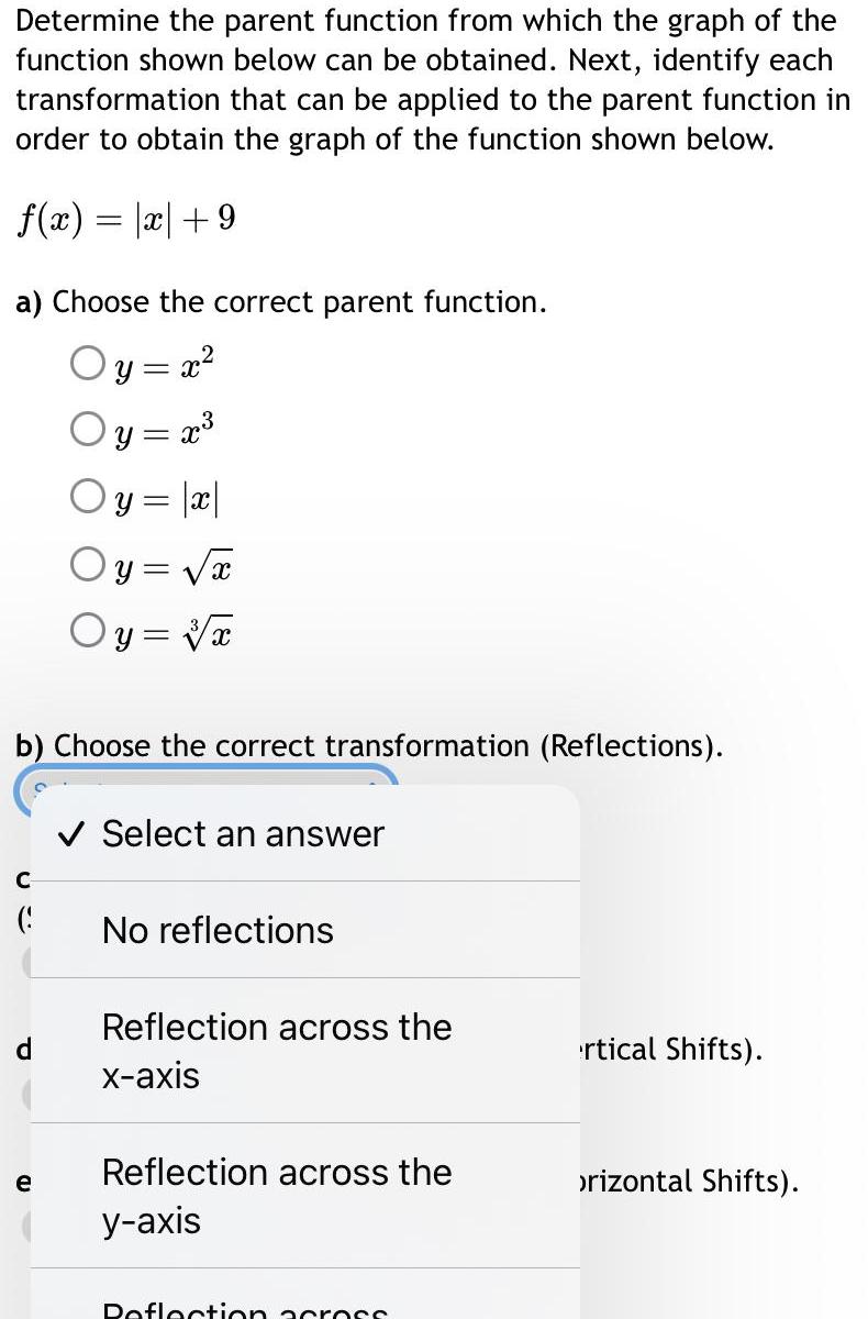 ANSWERED Determine The Parent Function From Which The Graph O Algebra answered-determine-the-parent-function-from-which-the-graph-o-algebra
