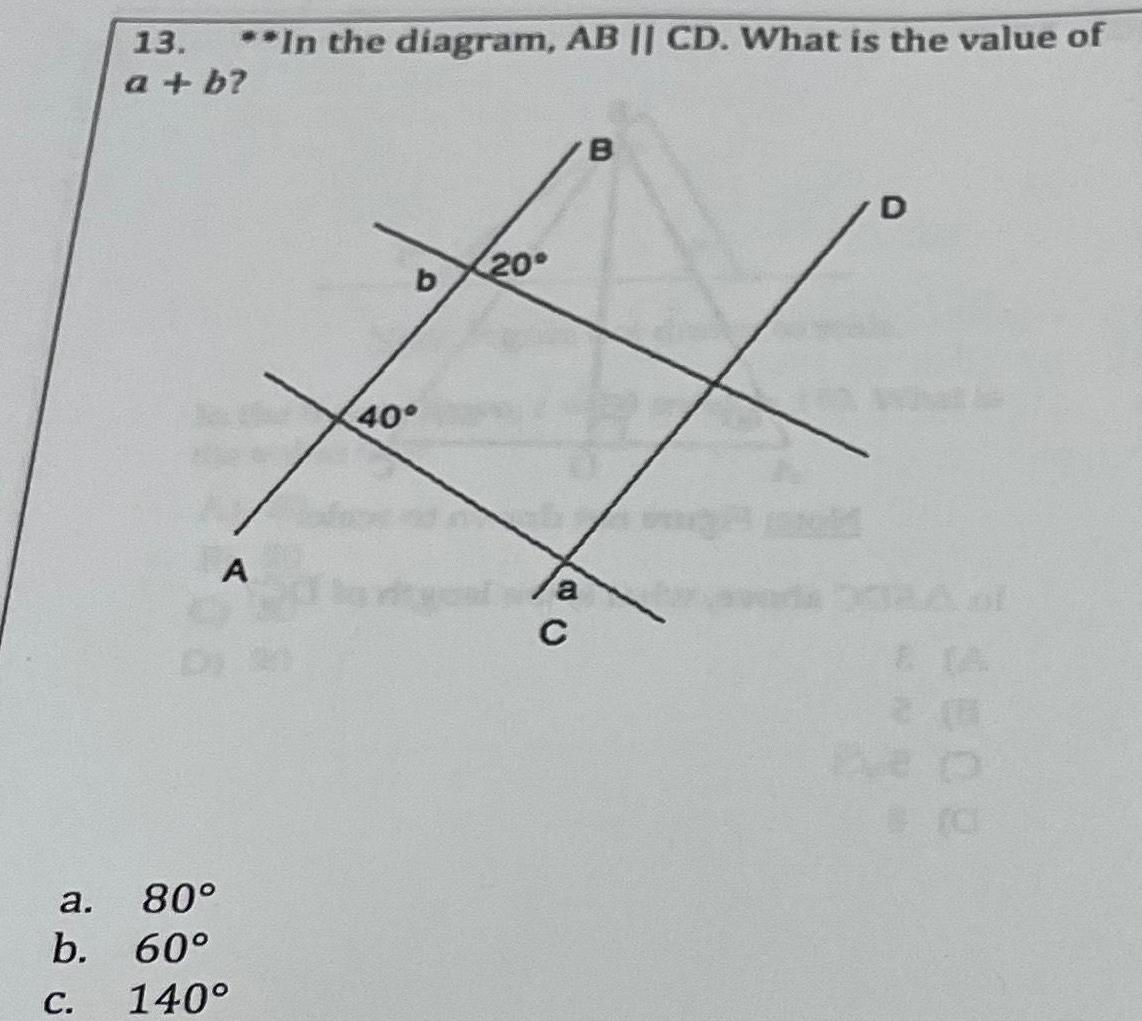 ANSWERED A B C 13 In The Diagram AB CD What Is The Value Of A B 80 A ANSWERED A B C 13 In The Diagram AB CD What Is The Value Of A B 80 A