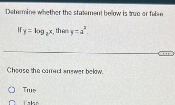 [ANSWERED] Determine whether the statement below is true or false X If ...