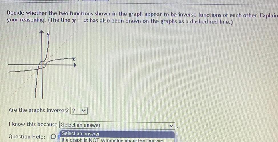 [ANSWERED] Decide whether the two functions shown in the graph appear - Kunduz