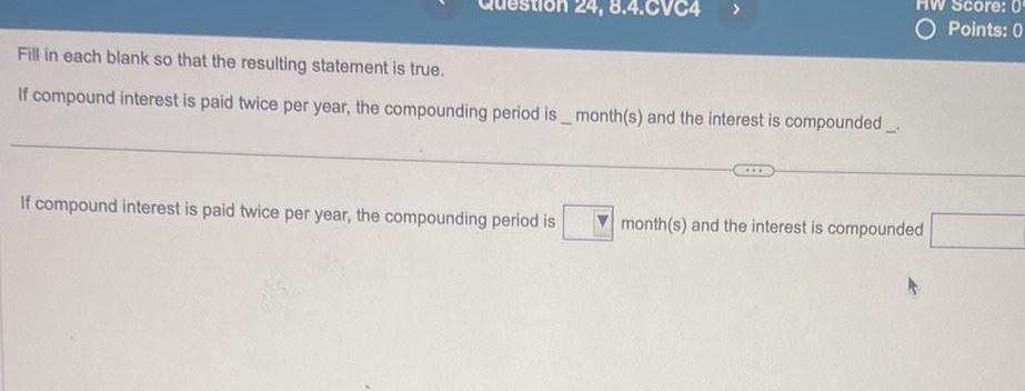 [ANSWERED] 24 8 4 CV Fill in each blank so that the resulting statement ...