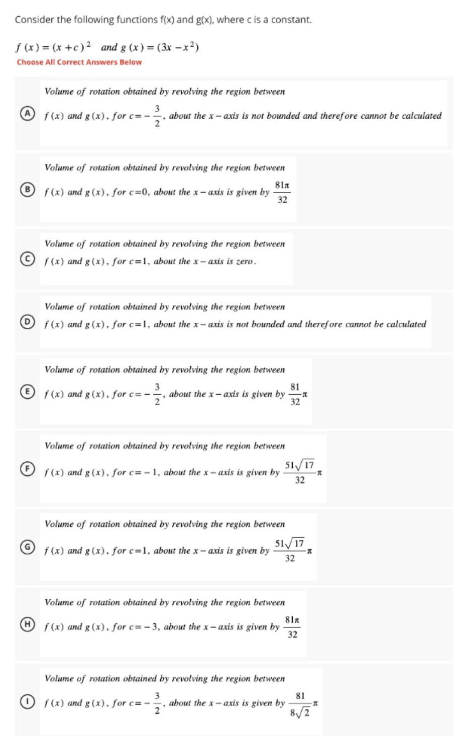 [ANSWERED] Consider the following functions f x and g x where c is a - Kunduz