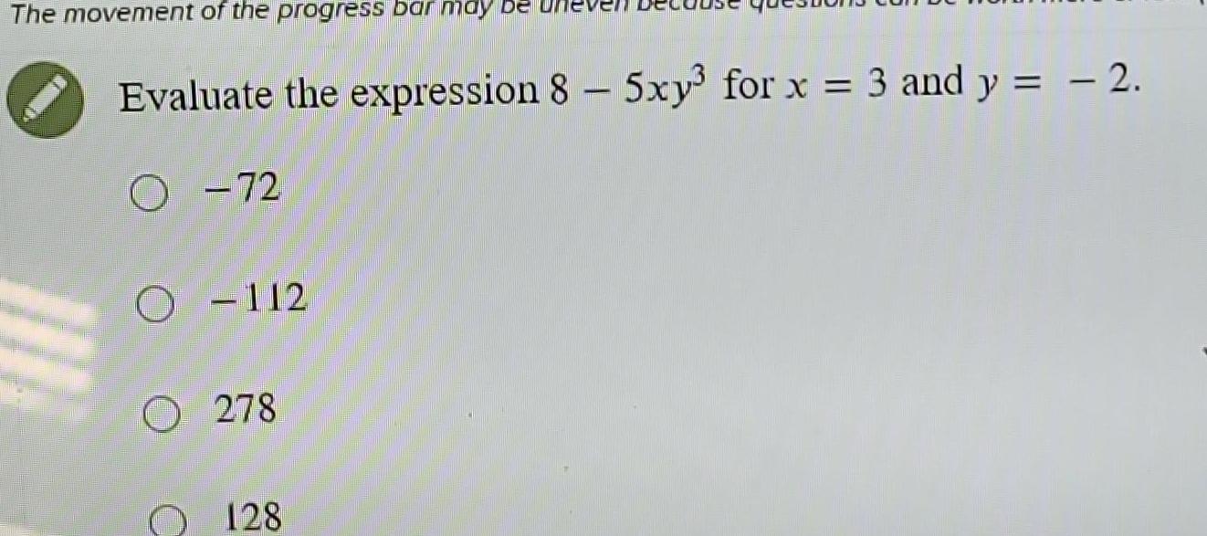 [ANSWERED] The movement of the progress bar may Evaluate the expression - Kunduz