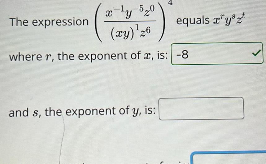[ANSWERED] x ly 520 xy 26 where r the exponent of x is 8 The expression ...