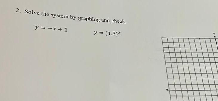 ANSWERED 2 Solve The System By Graphing And Check Y X 1 Y 1 5 answered-2-solve-the-system-by-graphing-and-check-y-x-1-y-1-5