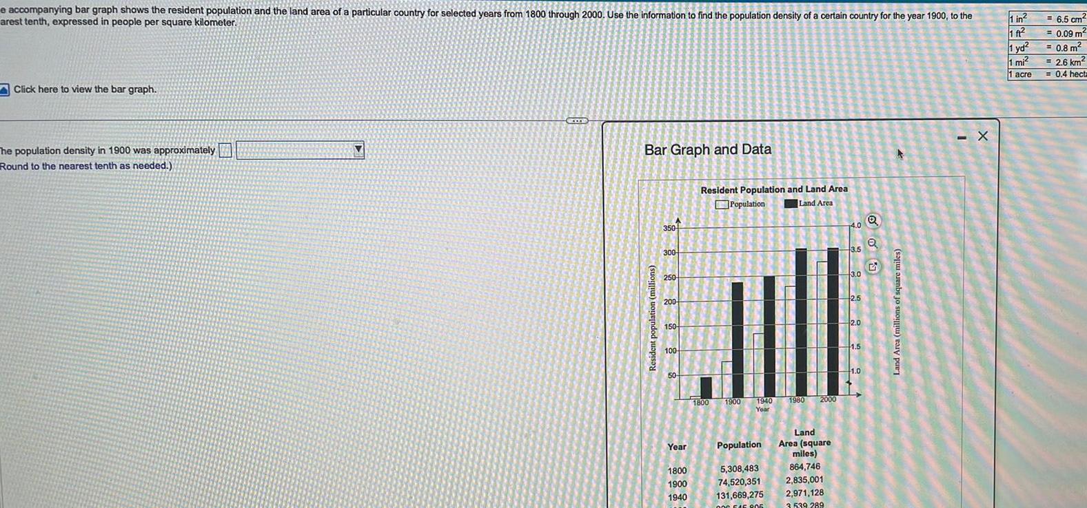 [ANSWERED] e accompanying bar graph shows the resident population and ...