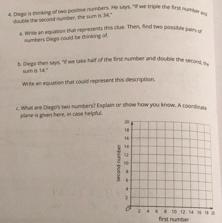 [ANSWERED] 4 Diego is thinking of two positive numbers He says If we ...