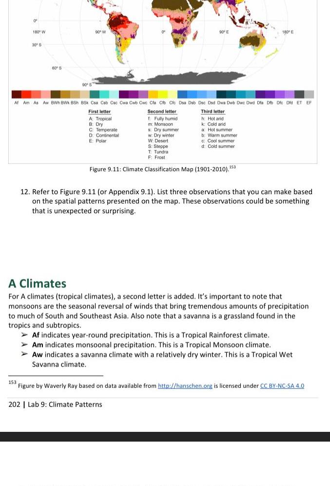 [ANSWERED] 0 180 W 153 30 8 60 S 90 S 90 W Af Am As Aw BWh BWk BSh BSk ...