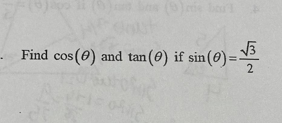 [ANSWERED] Find cos 0 and tan 0 if sin in 0 3 - Kunduz