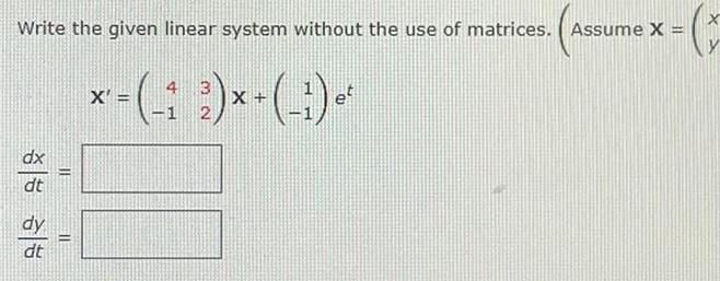 Answered Write The Given Linear System Without The Use Of Matrices Kunduz