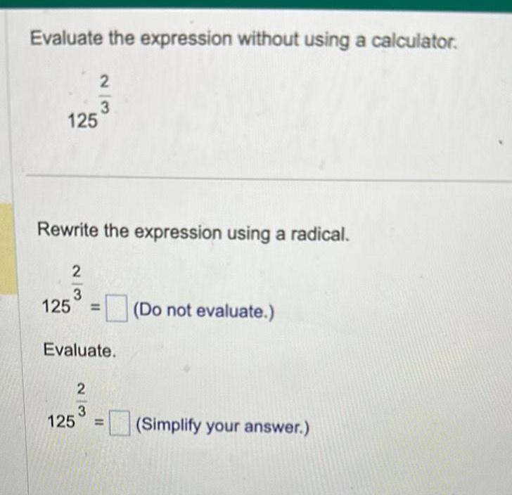 ANSWERED Evaluate The Expression Without Using A Calculator 1 ANSWERED Evaluate The Expression Without Using A Calculator 1