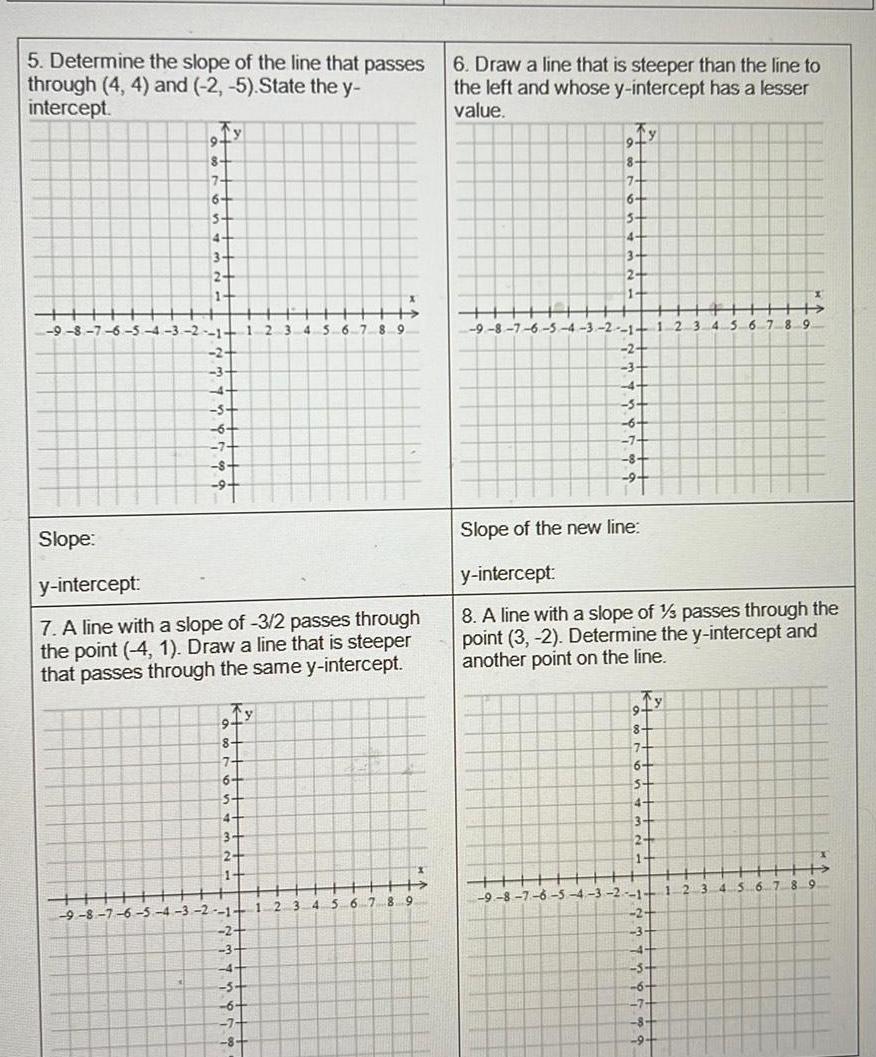 [ANSWERED] 5 Determine the slope of the line that passes through 4 4 - Kunduz