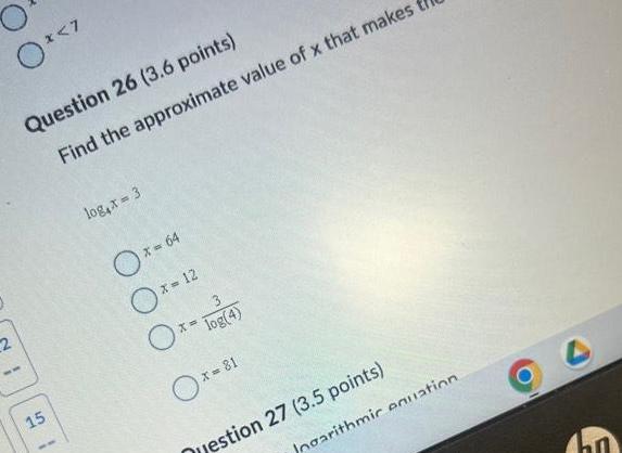 [ANSWERED] 0x 7 2 1 Question 26 3 6 points Find the approximate value ...