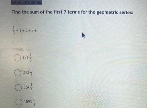 [answered] Geometric Series Find The Sum Of The First 7 Terms For The Kunduz