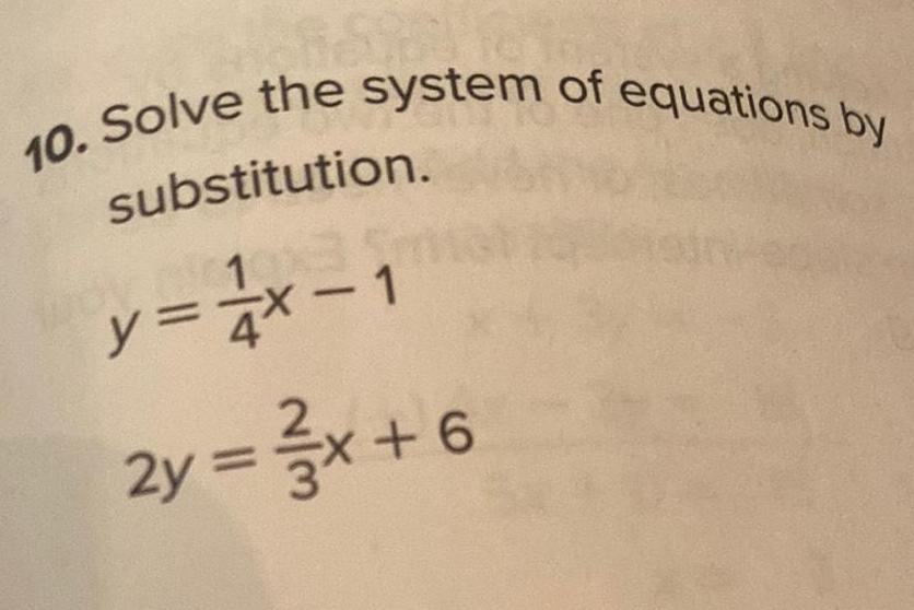 ANSWERED 10 Solve The System Of Equations By Substitution Y X 1 2y X ANSWERED 10 Solve The System Of Equations By Substitution Y X 1 2y X
