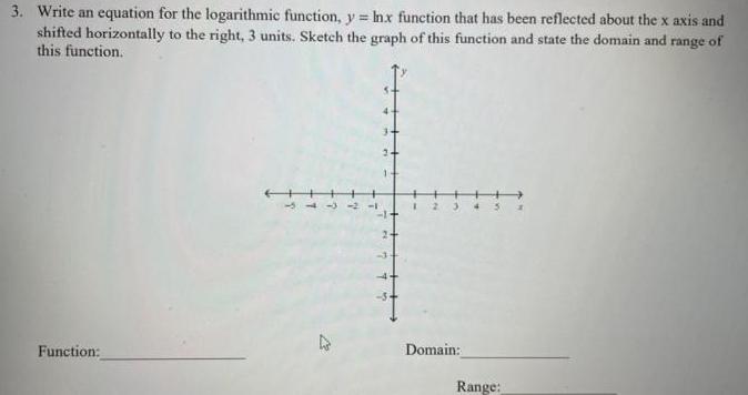 [ANSWERED] 3 Write an equation for the logarithmic function y In x - Kunduz