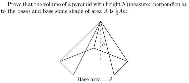 [ANSWERED] Prove that the volume of a pyramid with height h measured ...