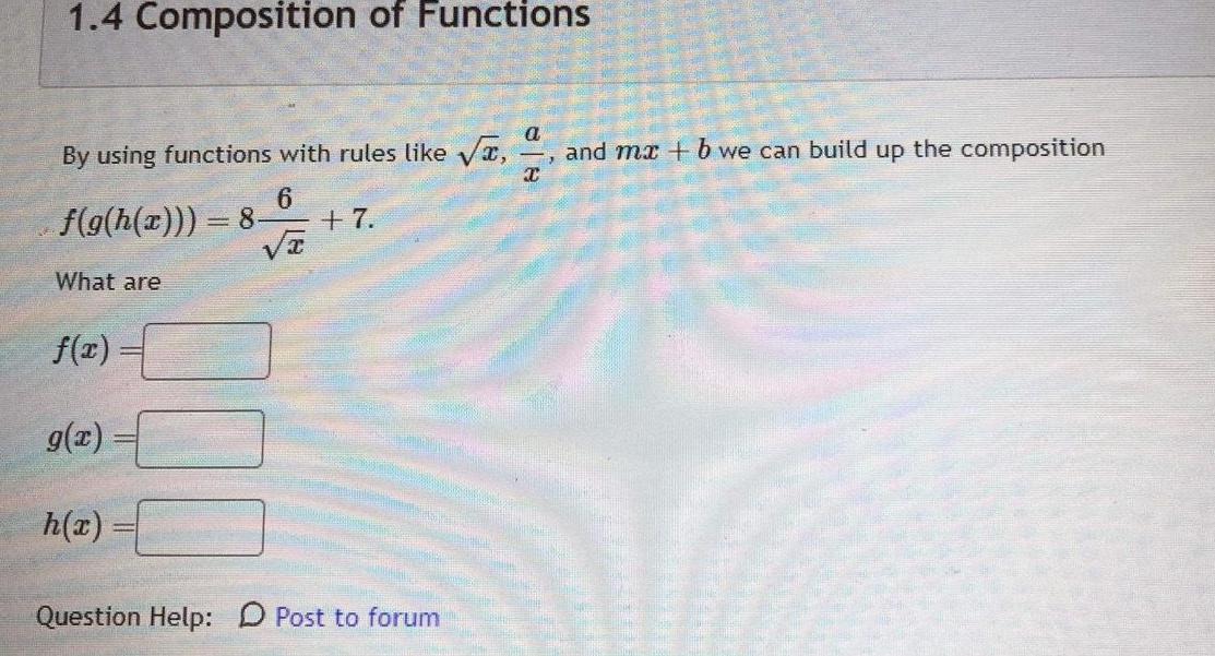 [ANSWERED] 1 4 Composition of Functions By using functions with rules - Kunduz