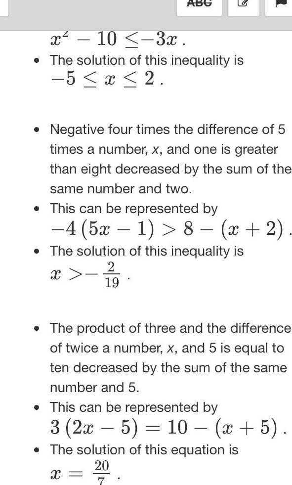 ANSWERED ABG X 10 3x The Solution Of This Inequality Is 5 X 2 answered-abg-x-10-3x-the-solution-of-this-inequality-is-5-x-2