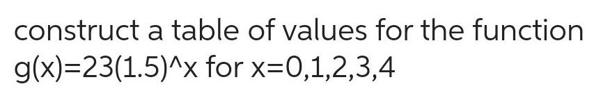 [answered] Construct A Table Of Values For The Function G X 23 1 5 X