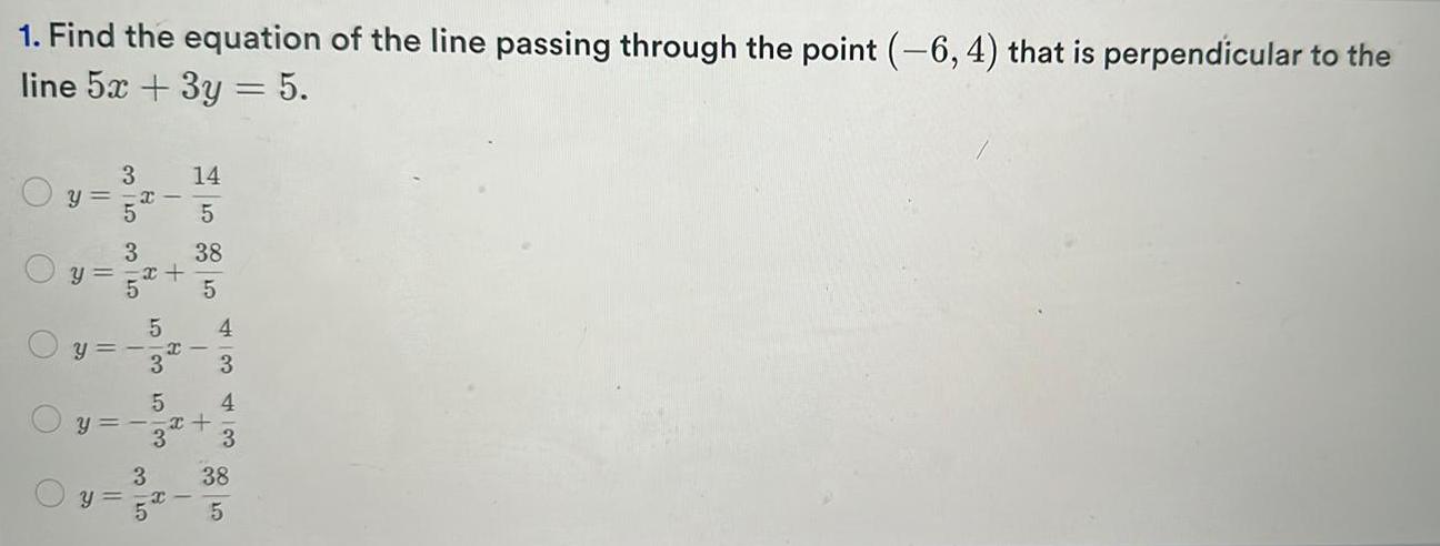 [answered] 1 Find The Equation Of The Line Passing Through The Point 6