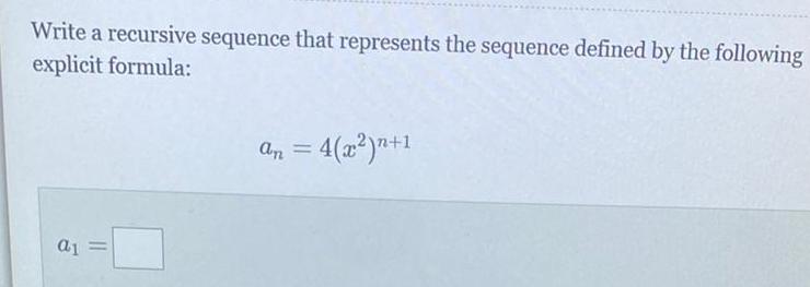 [answered] Write A Recursive Sequence That Represents The Sequence Kunduz