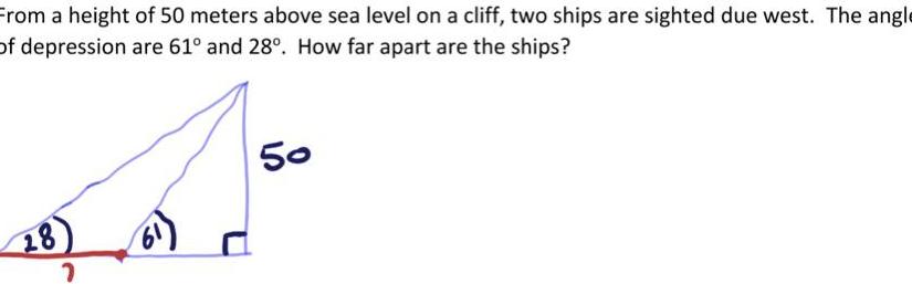 [ANSWERED] From a height of 50 meters above sea level on a cliff two ...