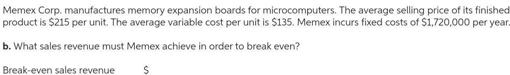 [ANSWERED] Memex Corp manufactures memory expansion boards for - Kunduz