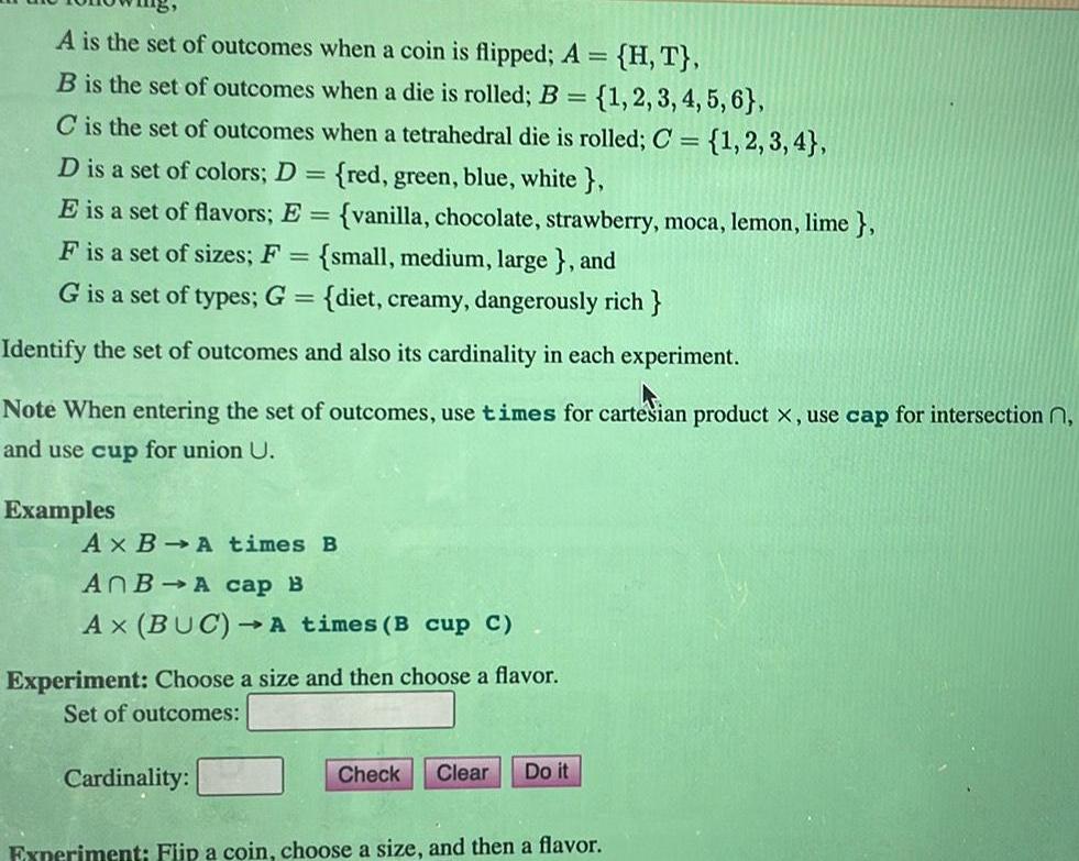 [ANSWERED] A is the set of outcomes when a coin is flipped A H T 1 2 3 - Kunduz