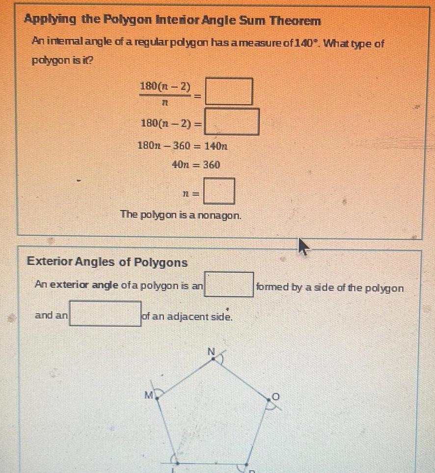 ANSWERED Applying The Polygon Interior Angle Sum Theorem An Internal ANSWERED Applying The Polygon Interior Angle Sum Theorem An Internal