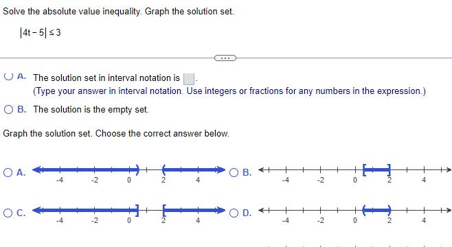 Solution Set Absolute Value
